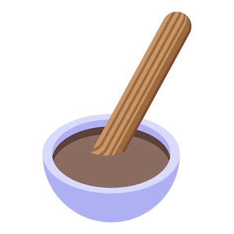 Churro Kakao Symbol isometrischer Vektor spanische Schokolade süßes