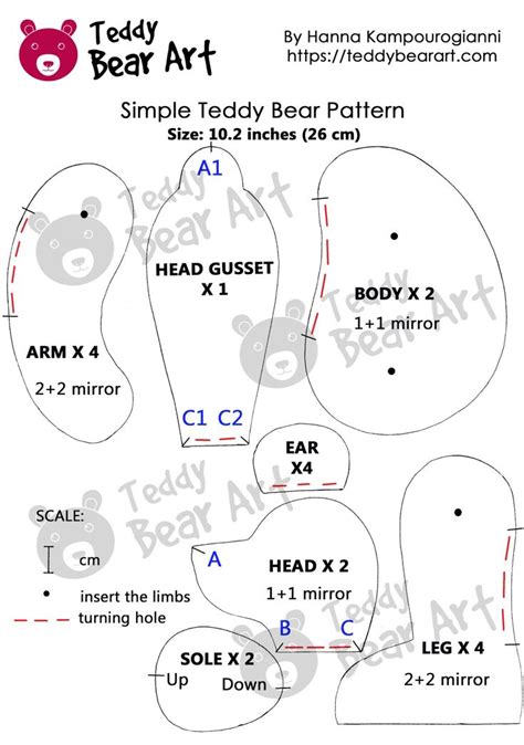 Simple Teddy Bear Sewing Pattern Attaching Limbs Thread And Buttons