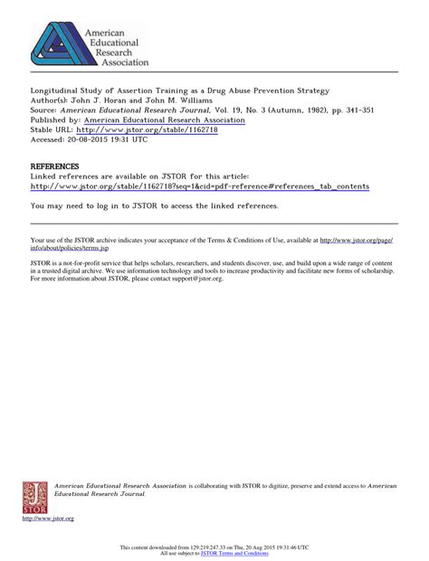 Pdf Longitudinal Study Of Assertion Training As A Drug Abuse