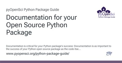 Documentation for your Open Source Python Package — Python Packaging Guide