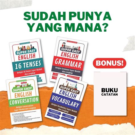 Jual PAKET BUKU BAHASA INGGRIS SUPER EASY ENGLISH GRAMMAR