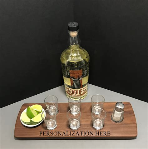 Tequila Flight Serving Tray Set Walnut Tray With Salt Etsyde