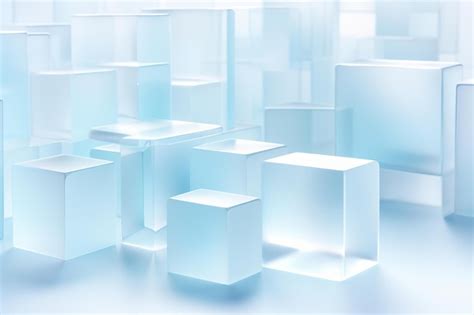 Premium Photo A Room With A Cube And A Blue Background