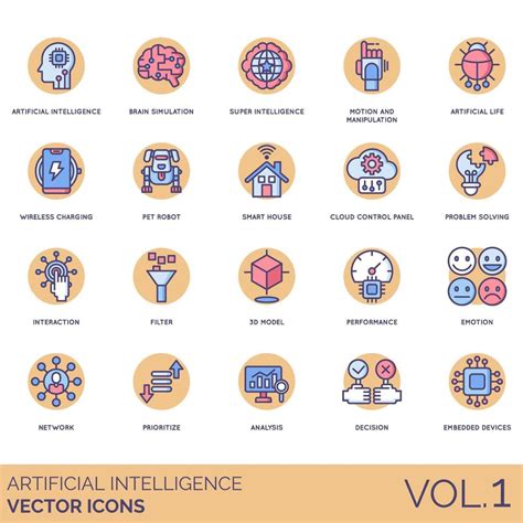 Artificial Intelligence Icons Set Vector Art At Vecteezy