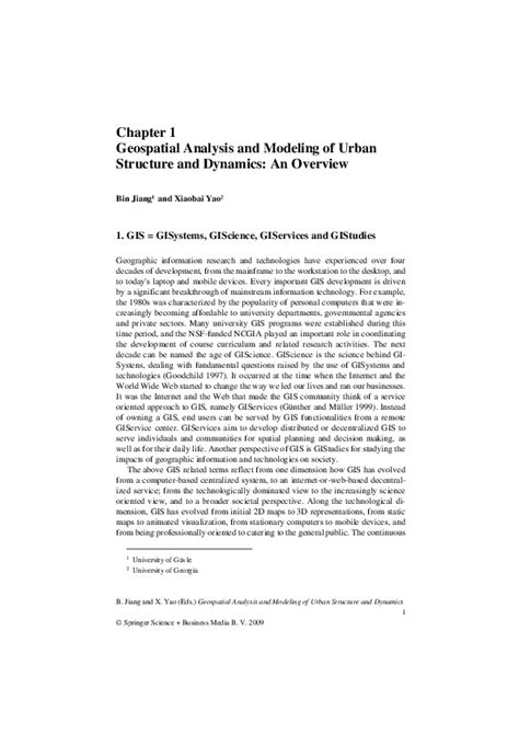 Pdf Geospatial Analysis And Modeling Of Urban Structure And Dynamics