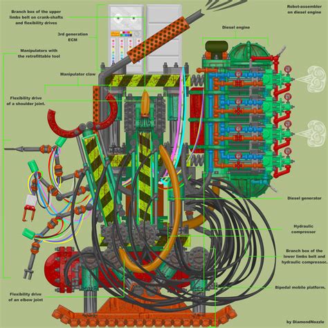 Robot Assembler On Diesel Engine Eng By Diamondnozzle On Deviantart