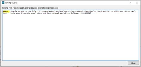 I Try To Conect Heeds Mdo With Plant Simulation But I Have An Error I