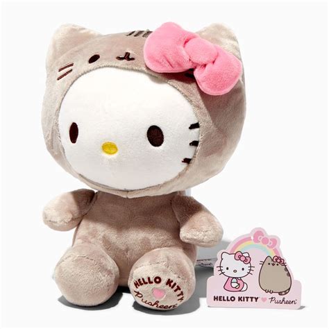 Claires Pusheen® X Hello Kitty® Medium Plush Toy Gray Grey Hello