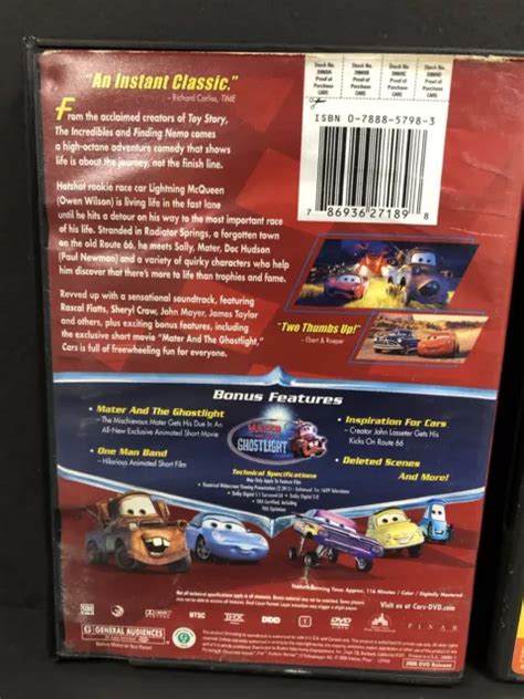 Lot Of 3 Disney Pixar Dvds Ratatouille Incredibles Cars Preowned £