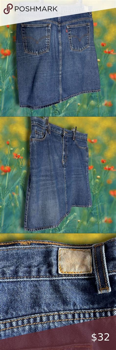 Levis Vintage Denim Skirt Size 16 Vintage Denim Skirt Vintage Denim Denim Skirt