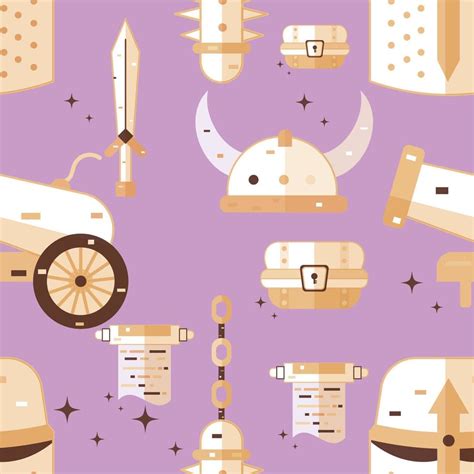 Pattern Background With Medieval Weapon Icons Vector Illustration