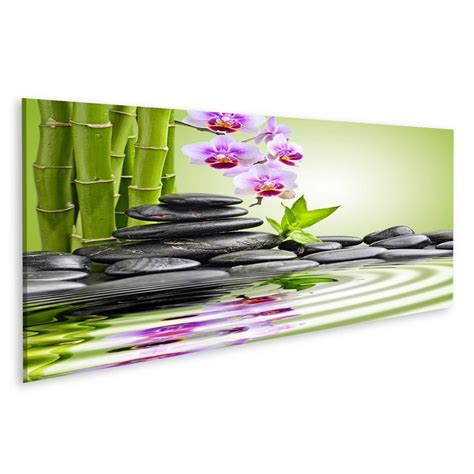 Islandburner Leinwandbild Bild Auf Leinwand Zen Steine Basalt Orchidee