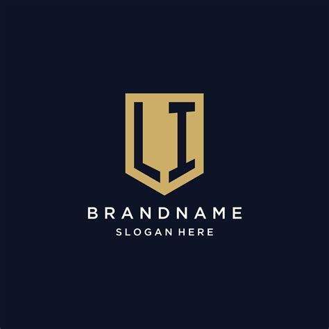 Li Monogram Initials Logo Design With Shield Icon 15444127 Vector Art