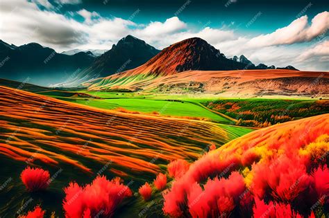 Premium Ai Image Beautiful Mountain Lake In Fall Forest Autumn Bonito