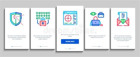 Pentesting Software Onboarding Elements Icons Set Vector Stock Vector