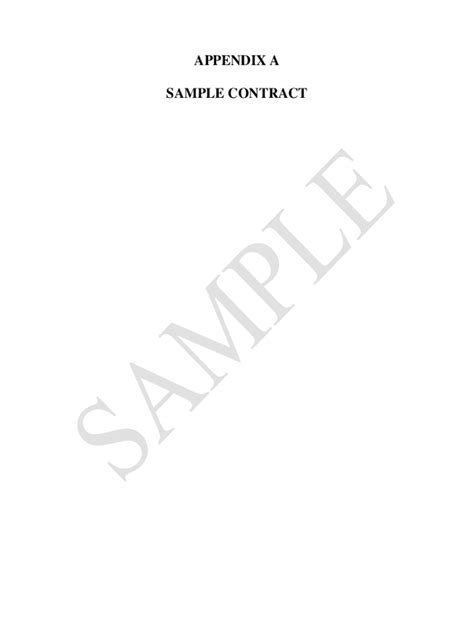 Fillable Online Appendix A Sample Contract Fax Email Print Pdffiller