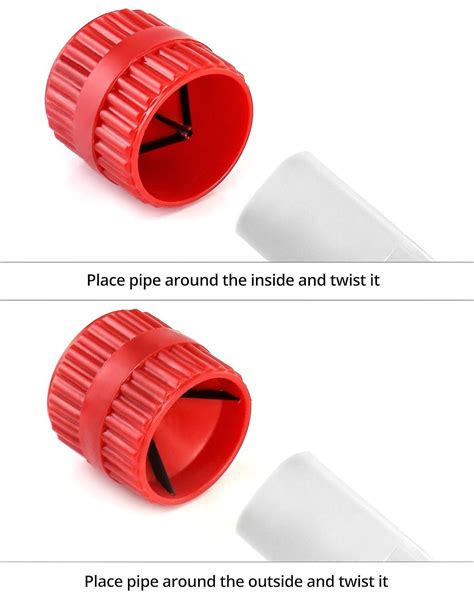 Copper Pipe Cleaner And Reamer Set Consisting Of 2 Copper Pipe Cleaners And 2 Reamers For