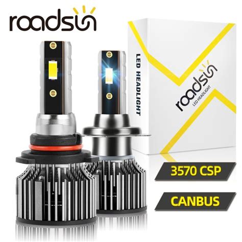 Roadsun H7 H4 H11 LED H1 Light Bulb Canbus 3570 12V 24V H8 HB4 9006 HB3 9005 9012 Car LED