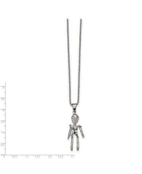 Chisel Polished Moveable Skeleton Pendant On A Ball Chain Necklace Macys