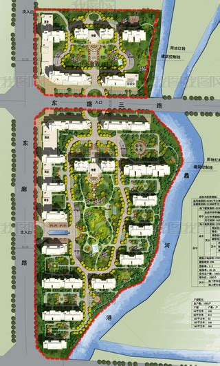 小区景观彩色平面图专题模板 小区景观彩色平面图图片素材下载 我图网