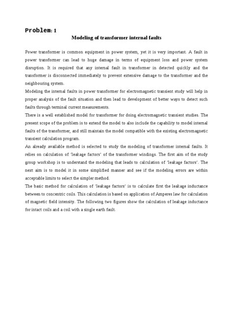 Profpathakproblems Modeling Of Transformer Internal Faults Download