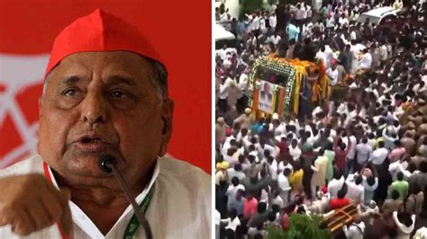 मुलायम सिंह की अंतिम यात्रा पार्थिव शरीर के साथ अखिलेश