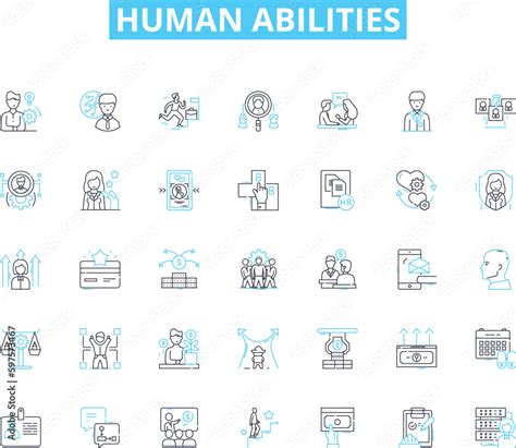 Human Abilities Linear Icons Set Resilience Creativity Intelligence