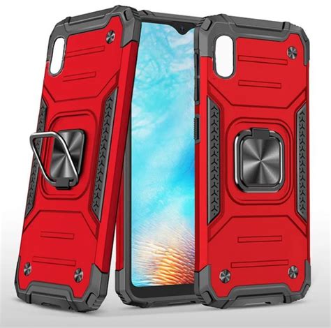 Противоударный чехол для Samsung Galaxy A10 A105 красный с пластиной