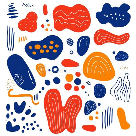 A Collection Of Abstract Brush Elements Dots Blobs Lines And Curves