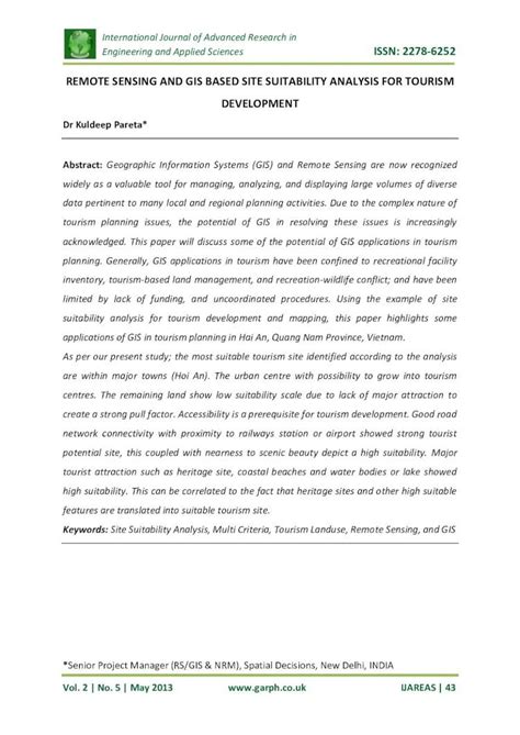 Pdf Remote Sensing And Gis Based Site Suitability Analysis For