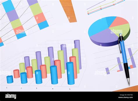 Color Chart Printed Documents With Pen Stock Photo Alamy