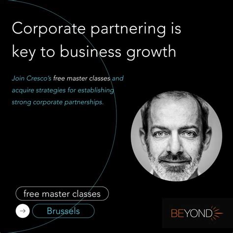 📣 Free Master Classes On Corporate Partnering Join Our Partner Crescos Free Master Classes And