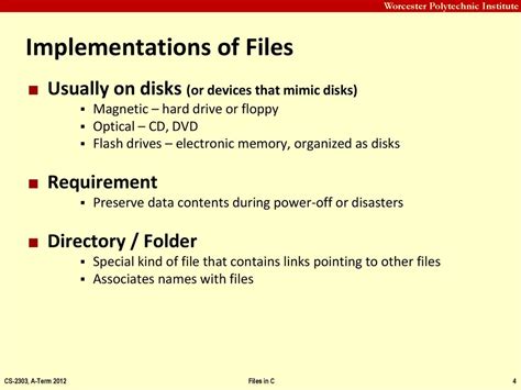 Accessing Files In C Professor Hugh C Lauer Cs 2303 System Programming Concepts Slides