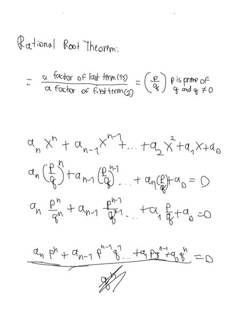 Proof Rational Root Theorem Pdf