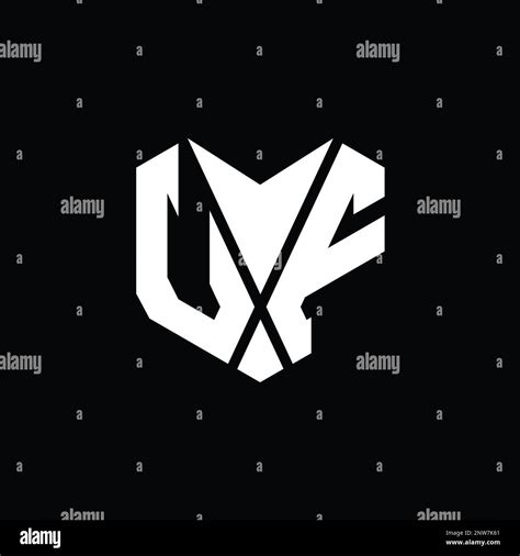 VF Logo Monogram Abstract Hexagon Shape Vector Images Design Template