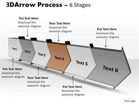 Ppt Background D Illustration Of Six Step Arrow Course Design
