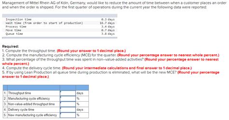 Answered 1 Compute The Throughput Time Round… Bartleby