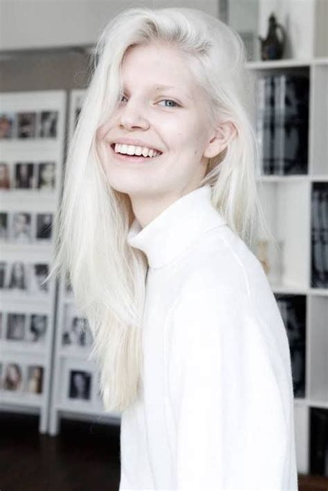 Albino White Blonde Albino Model Trendy Hairstyles