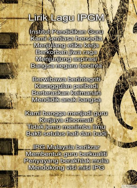 Perpustakaan Al Basuti Lirik Lagu Guru Malaysia Lagu Ipgm