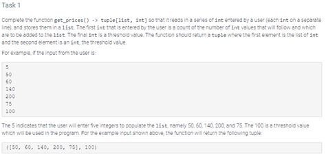 Solved Complete The Function Getprices Tuple List