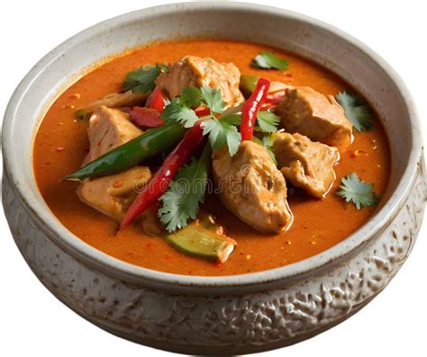 Spicy Aromatic Thai Red Curry Chicken Stock Vector Illustration Of