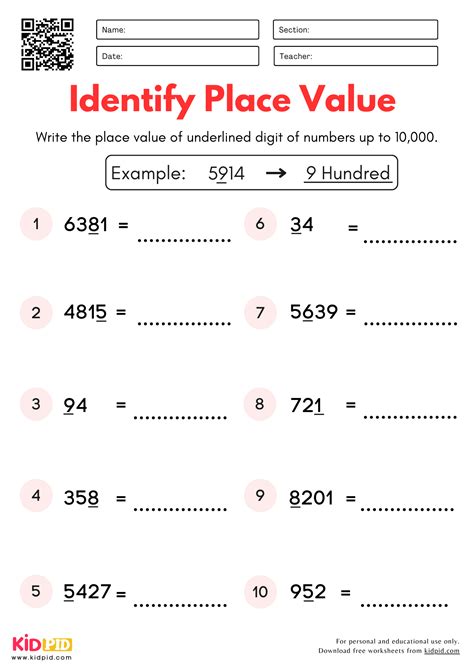 Identifying Place Value Worksheets Grade 2