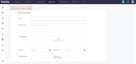 Generating Purchase Orders Facilio Documentation