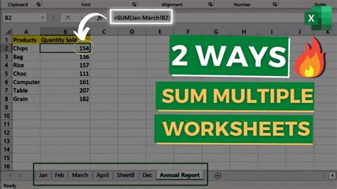 How To Sum Multiple Workbooks In Excel Exceltutorial
