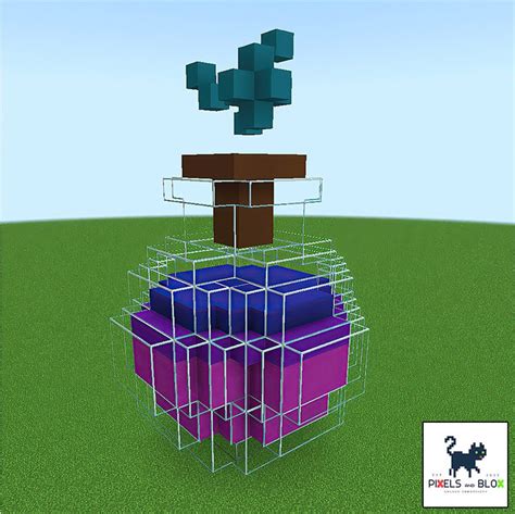 Potion Bottle Minecraft Step By Step Build Pattern Building Etsy