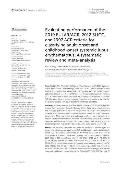 Pdf Evaluating Performance Of The 2019 Eularacr 2012 Slicc And