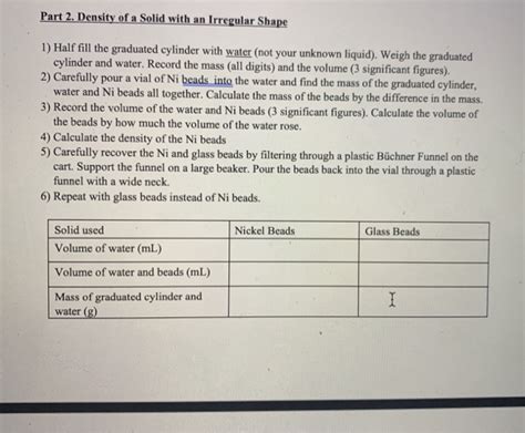 Solved Part Density Of A Solid With An Irregular Shape Chegg