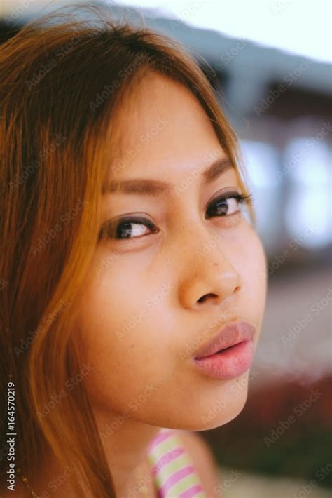 Natural Portrait Beautiful Asian Girl Smiling Asian Beauty Asian