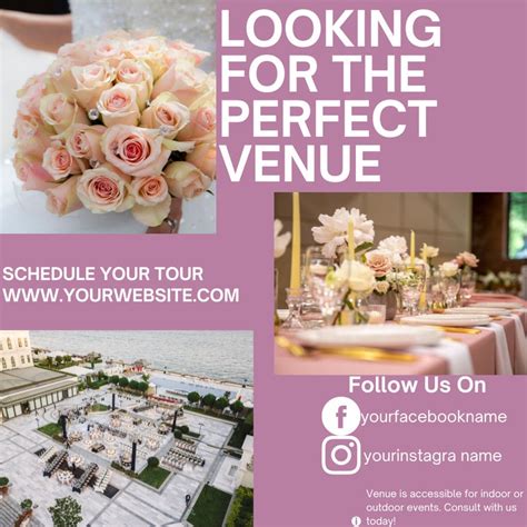 Venue Rental Booking Marketing Templates Venue Reservation Event
