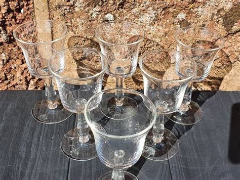 Vintage Plain Squared Port Sherry Glasses Set Of 6 Etsy